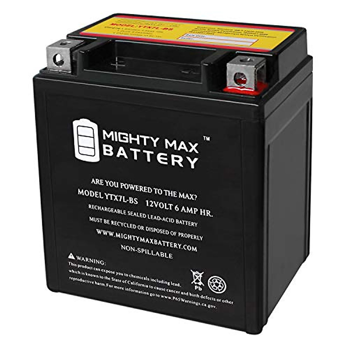 Mighty Max Battery YTX7L-BS 12V 6Ah Replacement Battery for Duralast Gold GSX7L