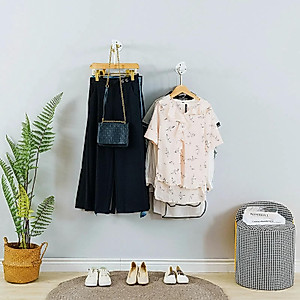 Industrial Wall Pipe Clothing Racks - Heavy Duty Metal Clothes Hanger with Hook, Wall-Mounted Garment Holder Racks,Wall Clothing Bar/Coat Hanging Rail/Hanging Rod for Closet Storage, 2 Pack, White