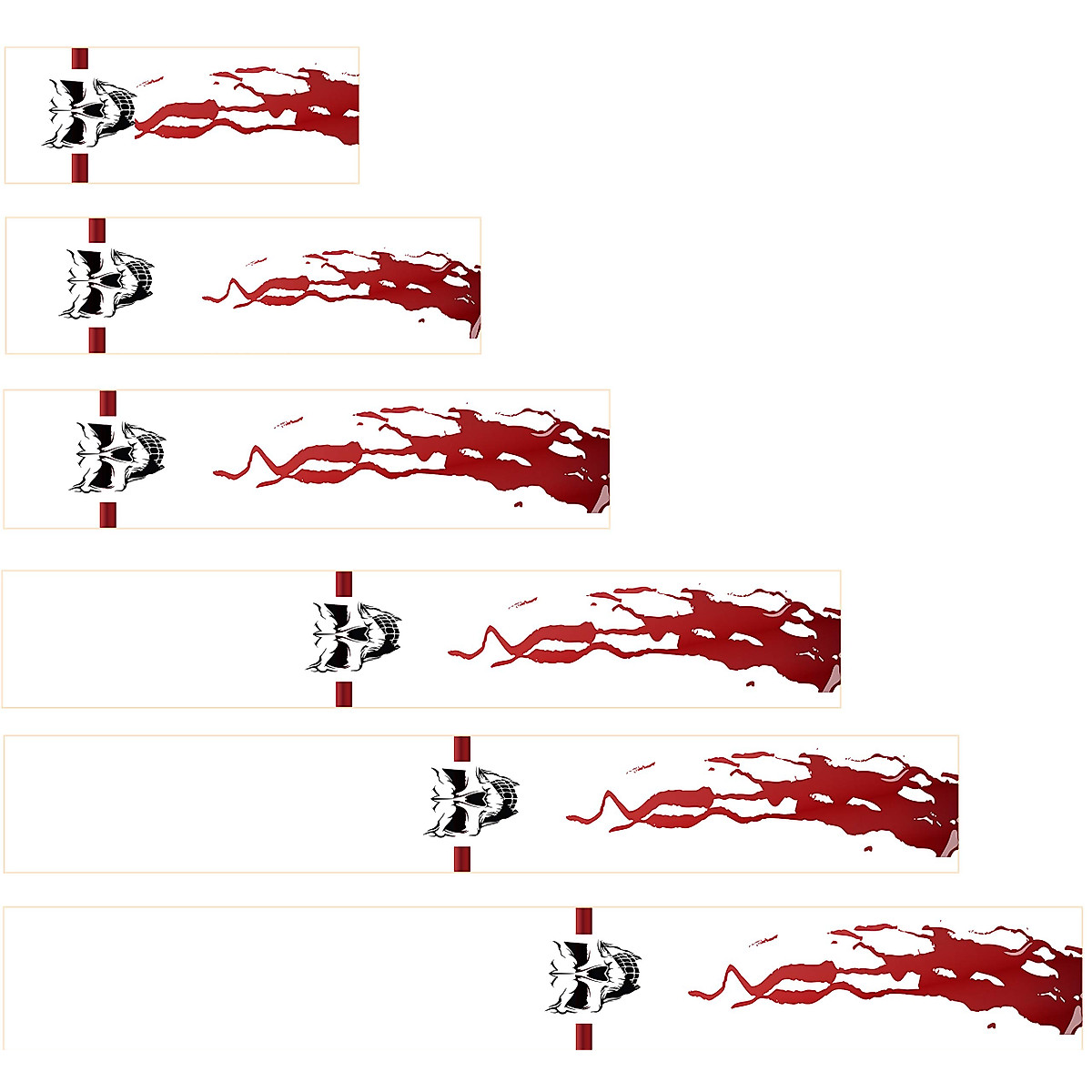 White Water Archery Laminated White Blood Trail & Skull 1 Arrow Wraps 15 Pc Choose Length Width (3, 1.12)