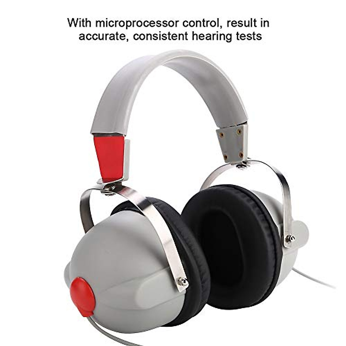 Focket Audiometer Headphone, Professional High-Sensitivity 3dB Audiometric Hearing Screening Headphone Air Conduction Audiometer Intelligent Hearing Tester, Easy to Use for School and Hospital