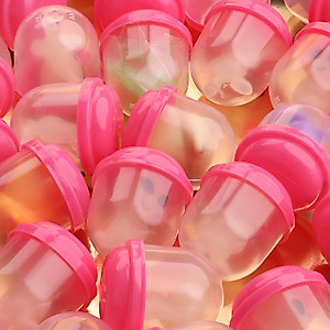 Capsule Vending Machine Translucent Pink Acorn Capsules Empty 30 pcs 1.1 inch - Gumball Machine Capsules Bulk Party Favors DIY Containers - Easter Basket Stuffers Gifts Pinata Stuffers