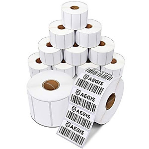 Aegis Adhesives - 2” X 1” Direct Thermal Labels for UPC Barcodes, Address, Perforated & Compatible with Rollo, Zebra, & Other Desktop Label Printers (12 Rolls, 1300/Roll)
