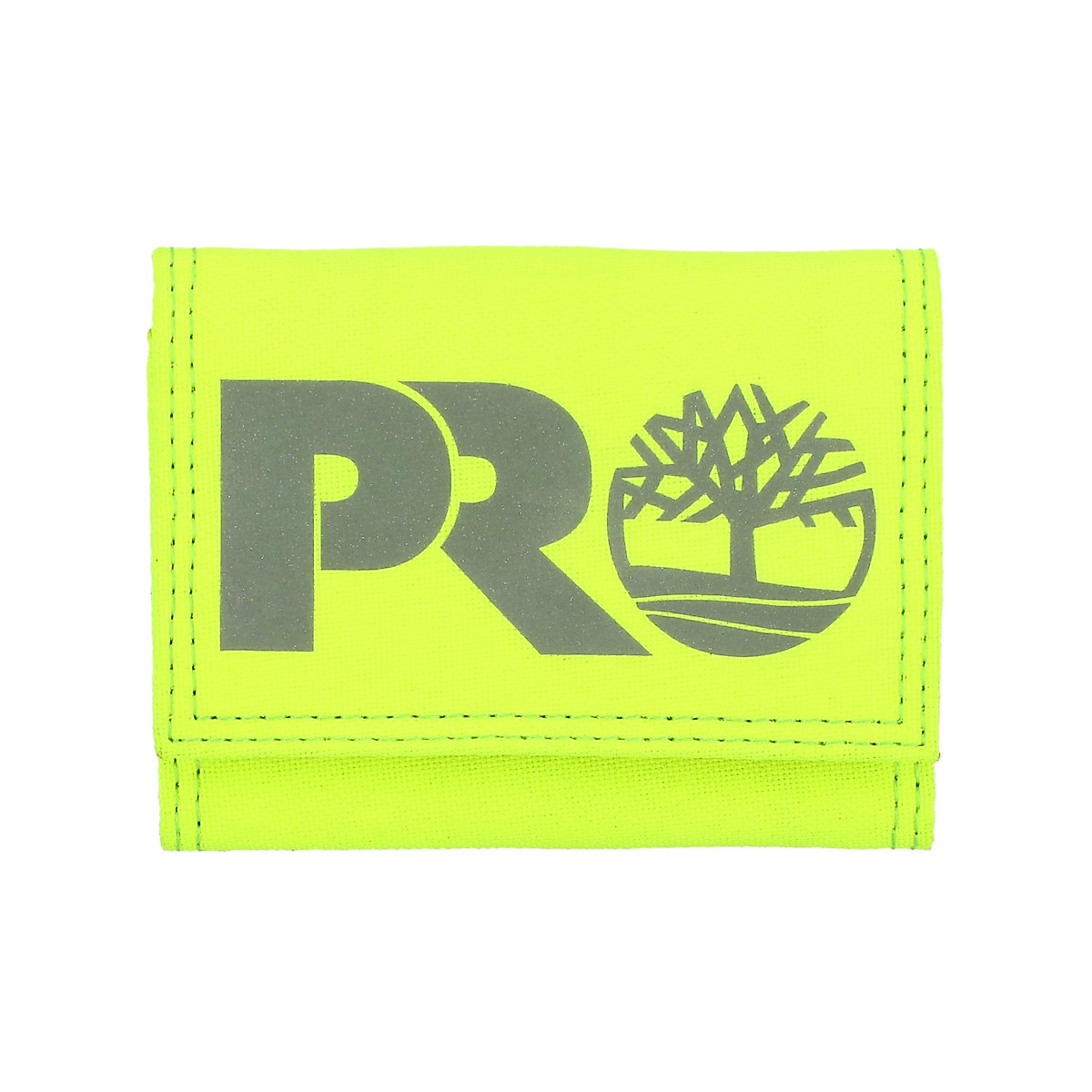 Timberland PRO Men's Cordura Nylon RFID Trifold Wallet with ID Window, Bright Yellow (Reflective), 4.5 x 1 x 3 in