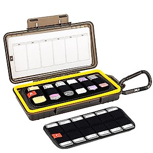 (12 USB+24 SD) USB Flash Drive Case with Labels,Thumb Drive Jump Drive Pen Drive Holder Organizer, Shockproof Water-Resistant,SD Card/NS/PSV/CFexpress Type A Card Case
