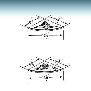 Uni-Green Shower Corner Shelves with Robe Holder and Razor Holder in Stainless Steel, 2 Pack.