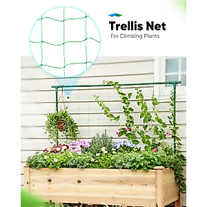 Quictent 48x24x30in Raised Garden Bed with Trellis, Elevated Wood Planter Box Stand for Backyard, Patio, Balcony w/Bed Liner, 200lb Capacity