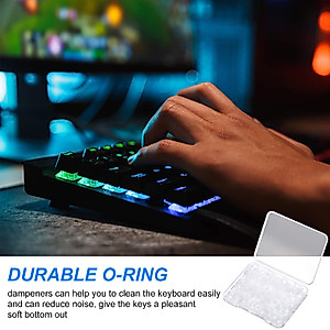 202 Pieces Keyboard O Rings Switch Puller Keycap Removal Tool Kit Includes Keyboard Puller Keycap Removal Tool Door Window Track Cleaning Brush 200 O Ring Switch Dampeners (Black, Transparent)