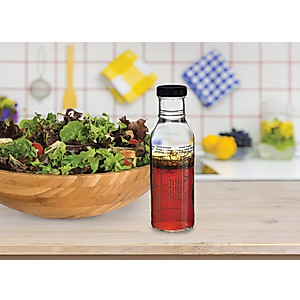 Kolder Salad Dressing Bottle, Glass, 13-Ounce, Made in the USA, white