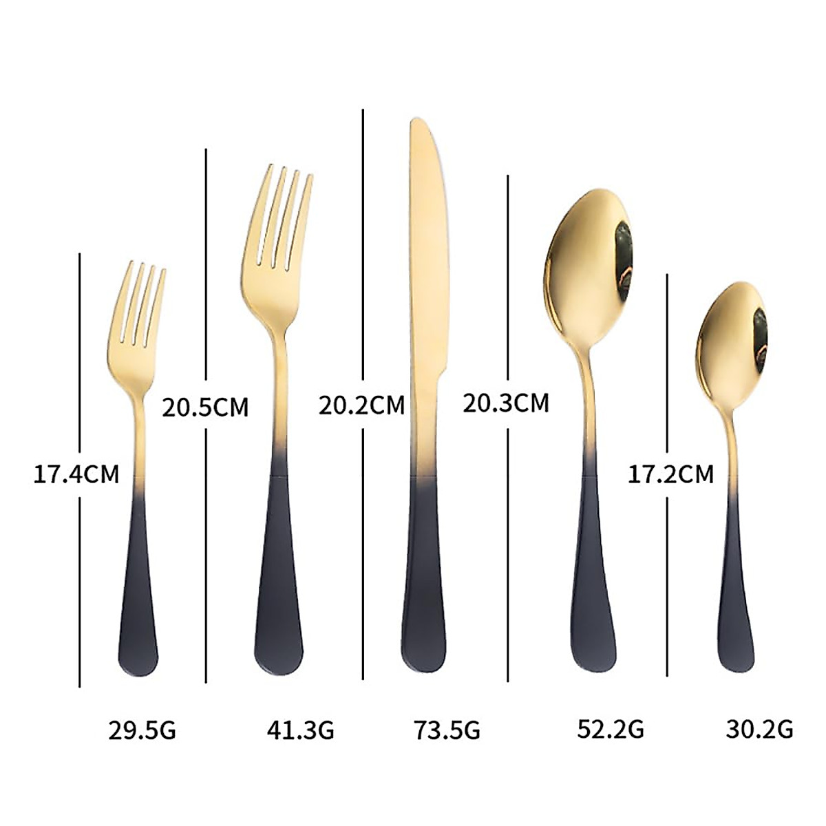 Black Gradual Change Gold Silverware Set Flatware Sets 70 Piece Stainless Steel Service for 14 Durable Home Kitchen Restaurant Wedding Cutlery Utensils Delicate Knifes Forks and Spoons Tableware Set…