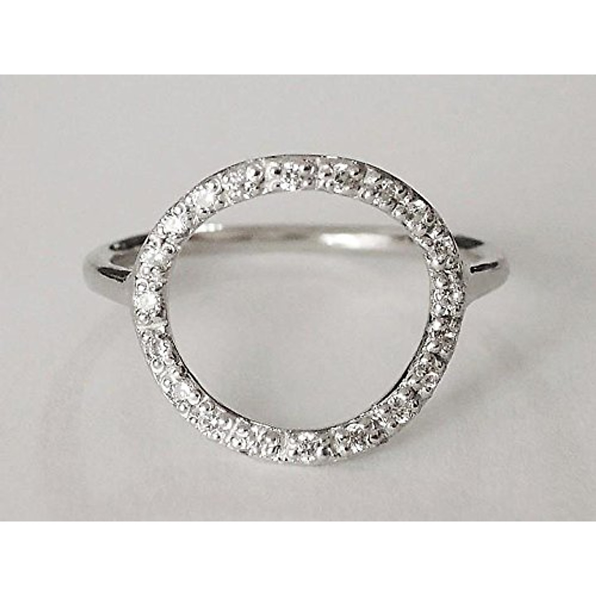 SOVATS Open Circle Ring for Women Set with White Cubic Zirconia 925 Sterling Silver Rhodium Plated - Simple, Stylish &Trendy Nickel Free Ring, Size 7