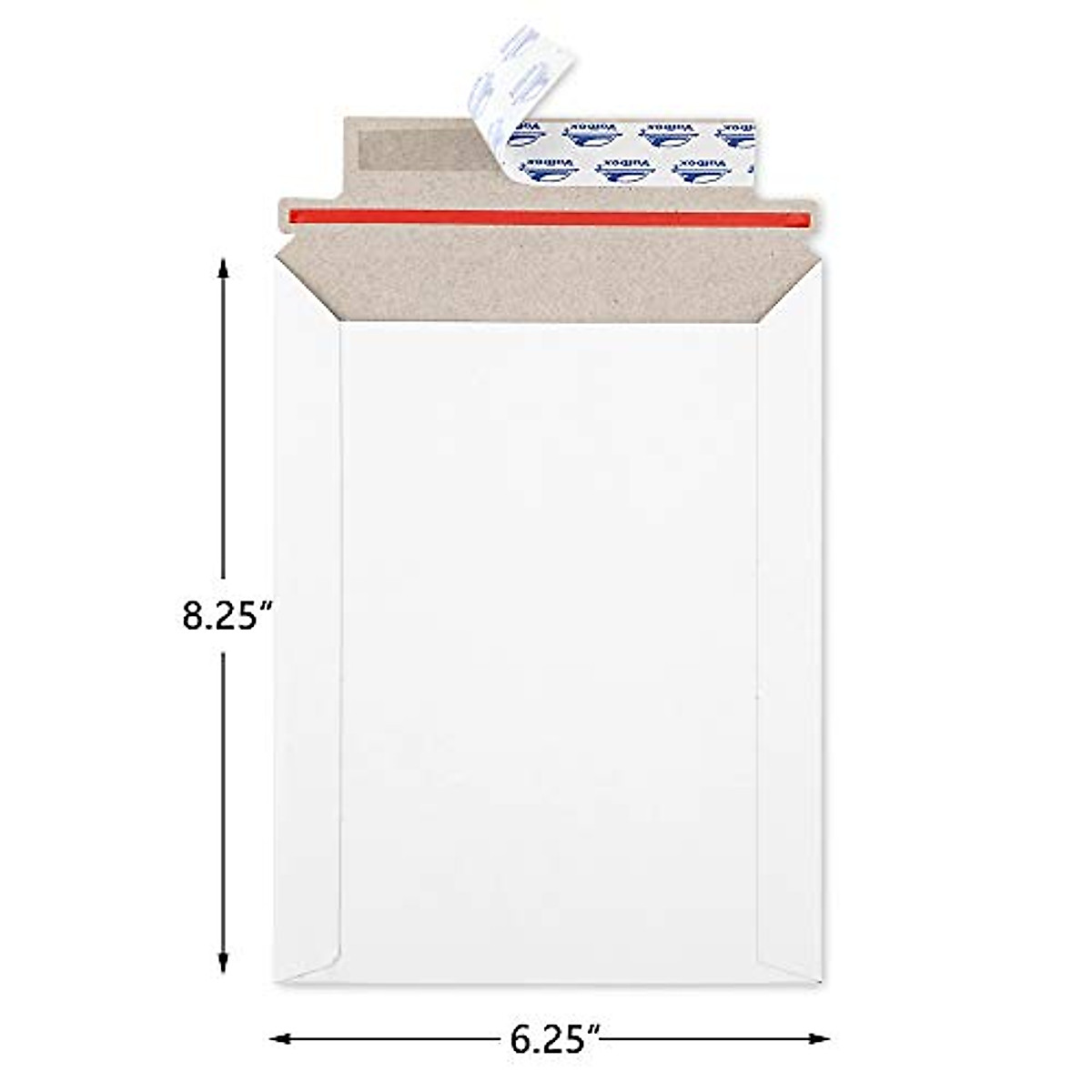 ValBox 6x8 Self Seal Photo Document Mailers 25 Pack Stay Flat White Cardboard Envelopes, 6.25 x 8.25 Inches