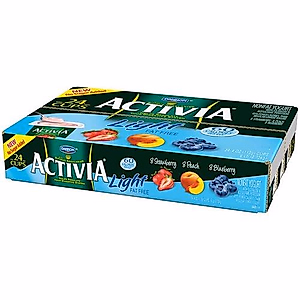 Activia Light Strawberry Peach Blueberry Probiotic Yogurt, 4 Ounce - 24 per pack -- 1 each.