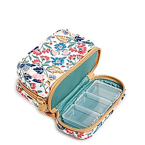 Vera Bradley Women's Cotton Deluxe Travel Pill Organizer, Enchanted Mandala - Recycled Cotton, One Size
