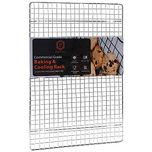 Prestige Baking Cooling Rack 11.5 x 16.5 in Cookware. Air Frying, Baking & Cooking. BPA free, food grade & thick. 100% stainless steel. Chef, professional cook approved.