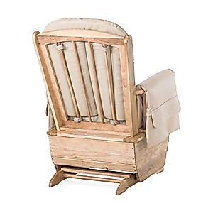 Foundations SafeRocker Standard Glider Rocker with Wood Base with Vinyl Cushion, Easy to Clean (Tan Vinyl)
