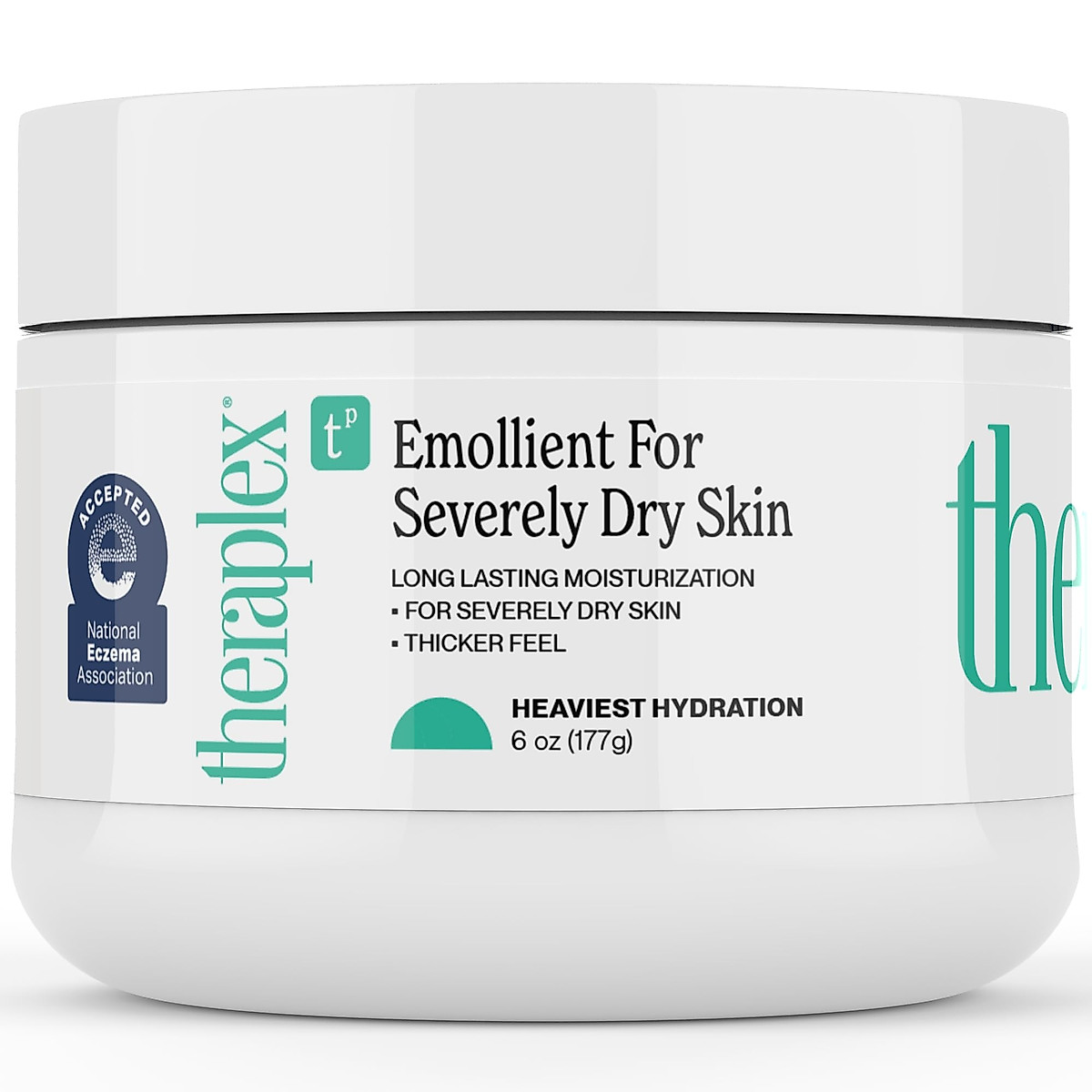 THERAPLEX Emollient Cream for Dry Skin - No Parabens or Preservatives, Noncomedogenic, Fragrance-free, Dermatologist Recommended - Long-lasting Moisturizing Cream and Heaviest Hydration (6 Oz)