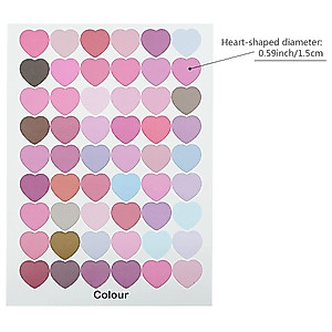 Saktopdeco 10 Sheets Pink Style Heart Shaped Stickers Small Valentine Heart Labels Stickers for Envelopes Scrapbooking Decorative