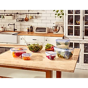 Superio Sealed Plastic Food Storage Container - Airtight, Leakproof Meal Prep Containers with Easy Snap Lid- Microwave and Freezer Safe- Rectangular(12)