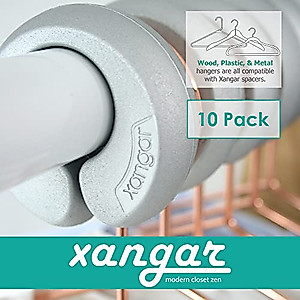 Xangar Hanger Spacers, Hanger Dividers, Garment Dividers, Round Clothing Size Dividers, Closet Clothes Organizer System for Adults, Teens and Kids, Gray - 10 Pack