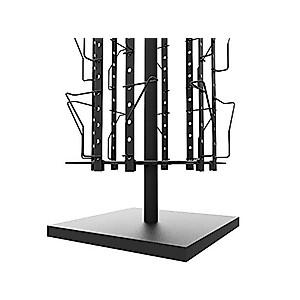 Up to 9.9" Wide 16 Adjustable Pockets Display Rack, Greeting Post Card Christmas Holiday Spinning Rack Stand. Pocket Size: 4.5-9.9" Wide X 5.8" Tall, 16 Pockets 11602-M-DOUBLE-BLK-NPF