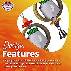 Super Bird Creations SB628 Tape Dispenser Bird Toy, Large Bird SIze, 14" x 5"