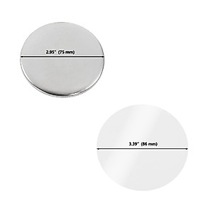 IRONWALLS 75mm Button Supplies, 100 Sets of 3 Inch Button Making Supplies Metal Button Parts for Button Maker Machine, Round Badge Blank Button Pins, includes Top, Metal Bottom Base & Clear Film