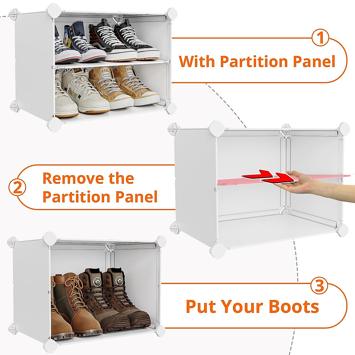 VIPZONE 10-Tier Narrow Shoe Rack,20 Pairs Tall Shoe Cabinet Storage,Vertical Shoe Organizer for Closet,Entryway,Hallway, Bedroom,Shoe Storage with Door,Plastic Shoe Shelves,White