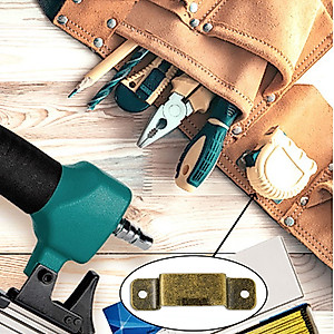 8PCS Small Metal Tape Measure Holder Clip Measuring Tape Belt Holder Occidental Measure Holster with Rivets for Drill Leather Pocket Tool, Bronze