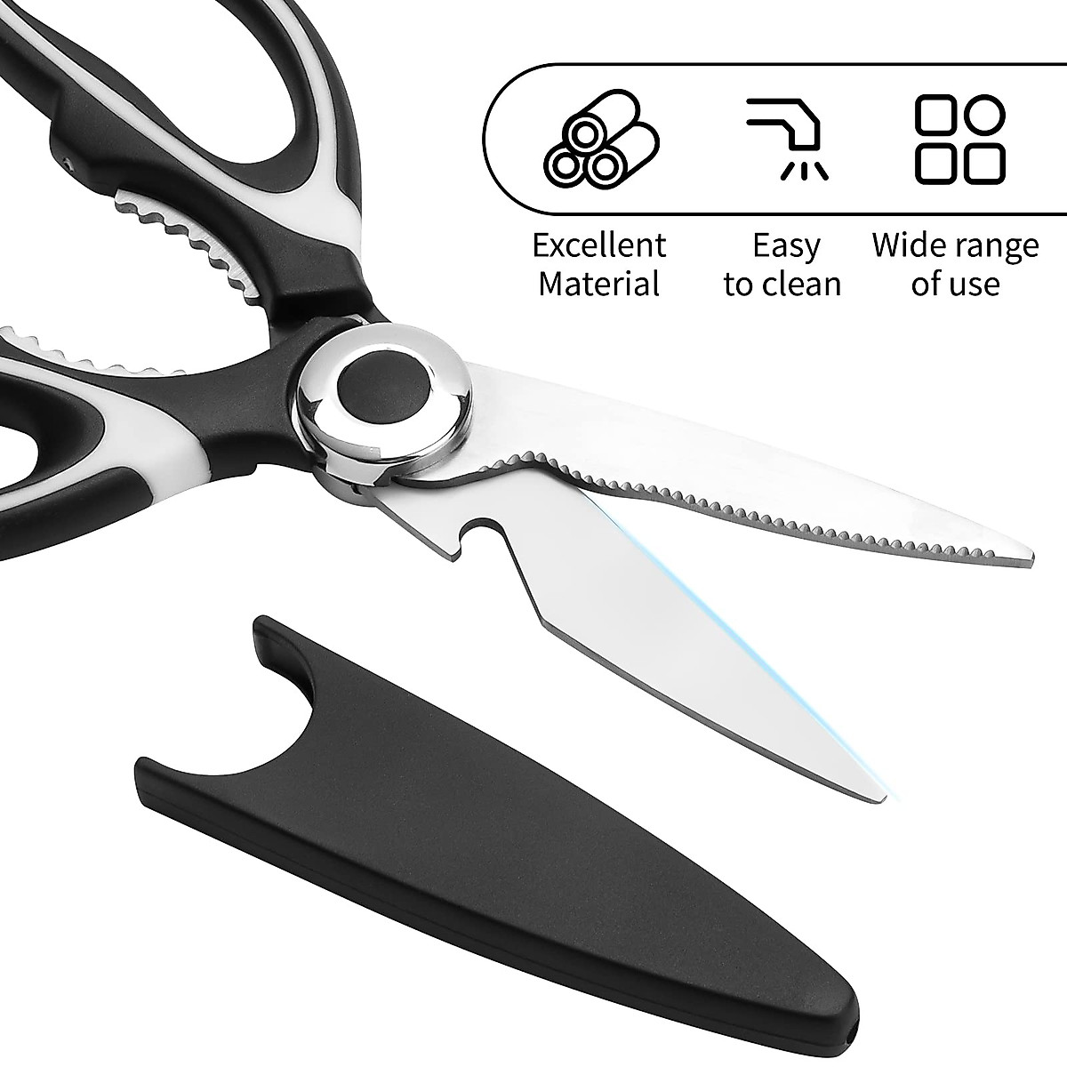 Kitchen Shears,2-Pack Heavy Duty Kitchen Scissors,Dishwasher Safe Meat Scissors,Kitchen Scissors for General Use for Chicken/Poultry/Fish/Meat