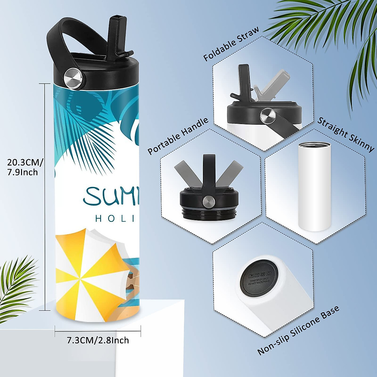 Sublimation Tumblers 20 oz Blank Straight - 4 Pack Sublimation Tumblers Skinny for Heat Transfer - Stainless Steel Double Wall Individually Boxed Heat Resistant Tape Shrink Wrap Rubber Base Gloves