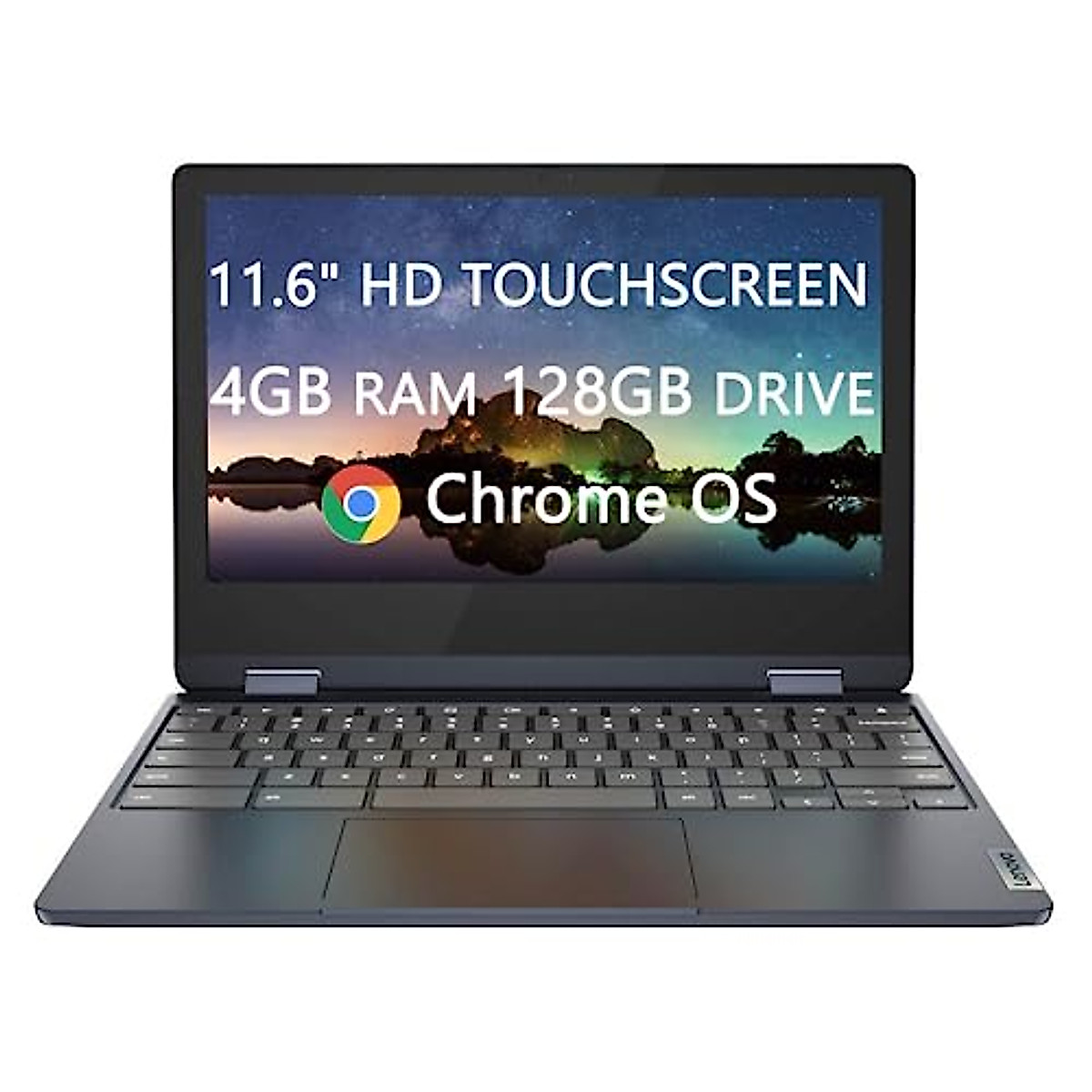 Lenovo Flex 3 Chromebook 11.6" HD Touch-Screen Laptop, MediaTek MT8183, Up to 2.0GHz, 8-core, 4GB RAM, 128GB(64GB SSD+64GB Card), Wi-Fi, Light-Weight, Webcam, USB-C, Chrome OS, LIONEYE Stylus Pen