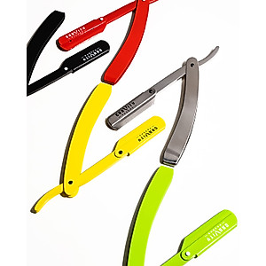 Professional Straight Razor - Minimal Exposure Straight Razor Kit with 10 Gravity Premium Blades, 5mm Exposed (Chicago)