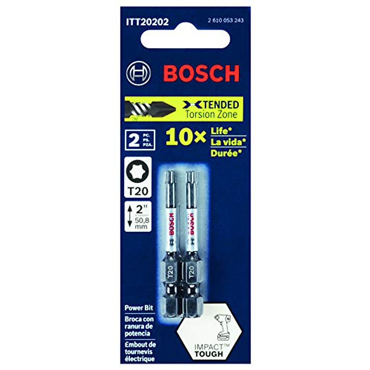 BOSCH ITT20201 1-Piece 2 In. Torx #20 Impact Tough Screwdriving Power Bit