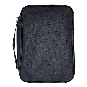 G.T. Luscombe Company, Inc. Armor of God Bible Cover & Book Cover | Oxford Cloth with Handle & Cross Emblem Zipper-Pull | 4 Pen Loops Inside Cover | Outside Pocket | Black Extra Large 10 x 7.25 x 2"