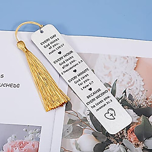 Inspirational Christian Gifts for Women Men Bible Verse Religious Bookmark for Women Men Friends Church Catholic Gifts for Son Daughter Baptism Easter Godchild Faith Book Lovers Church Bulk Gifts