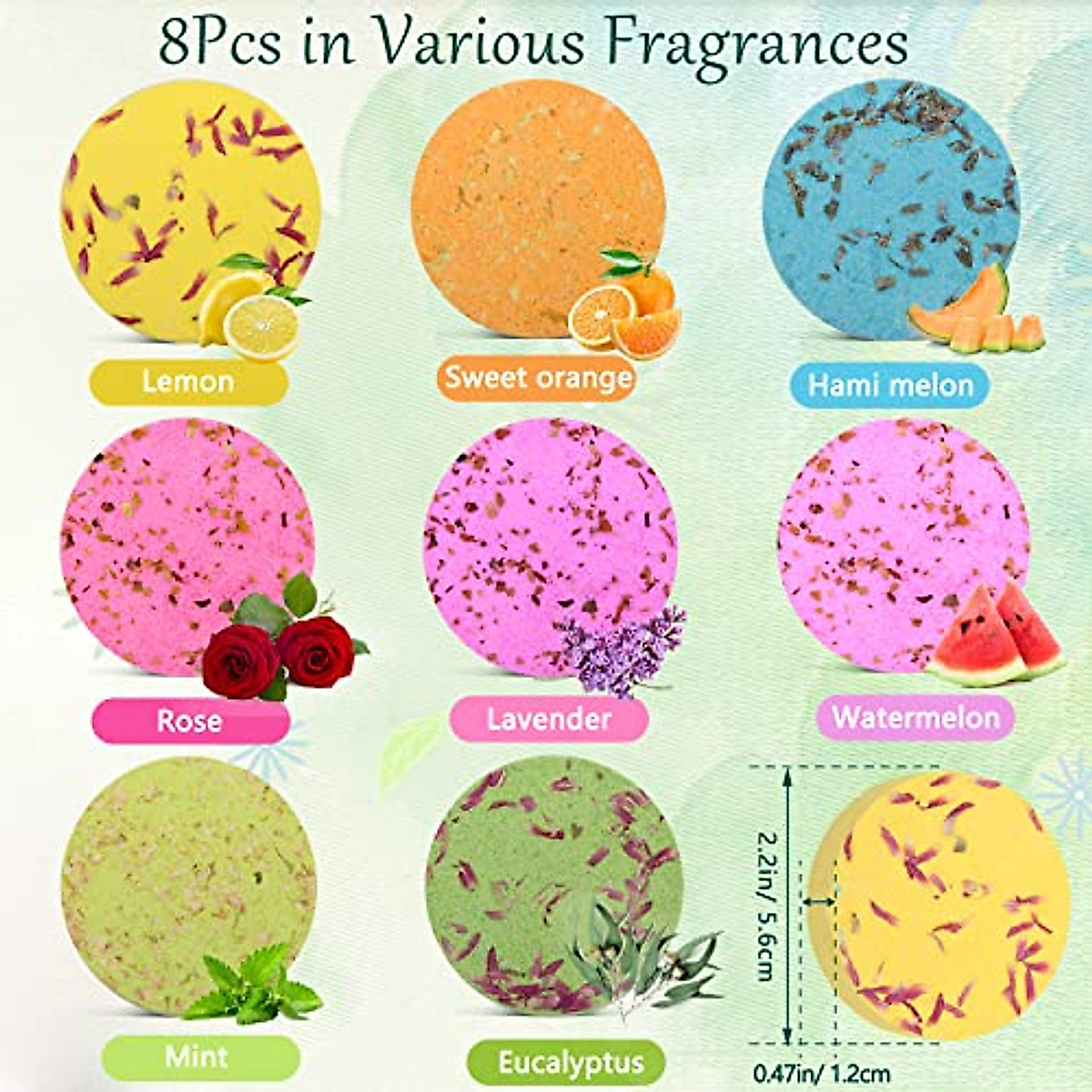 8Pcs Shower Steamers, Pletpet Great Fragrant Aromatherapy Shower Steamers with Essential Oils for Women Men, Shower Bombs with Box for Relax