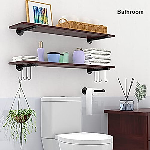 Industrial Pipe Closet Rod-13.45 Inch Wall Mounted Industrial Pipe Clothing Rack Heavy Duty Pipe Shelves for Hanging Clothes Coats Laundry Room Organizer Storage Hanger Shelf Space Saving (4Pcs )