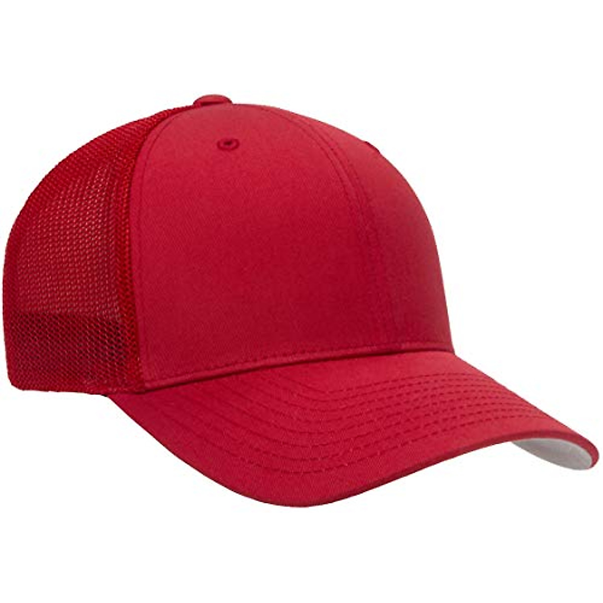 Flexfit Unisex-Adult's Mesh Fitted, Red, One Size