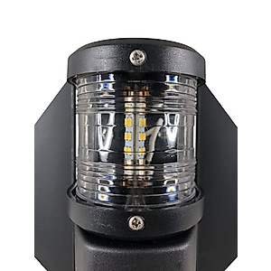 Pactrade Marine Waterproof LED Combo Masthead And Deck Light Vertical Mount For Sailboat Boats Up To 12M, G4 Type Bulb and LED Type