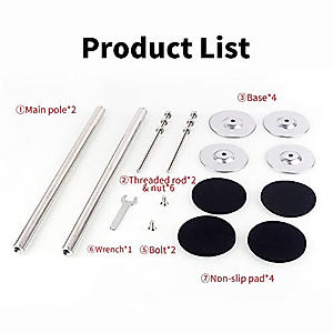 TYESTAND ST-1 Undermount Sink Support Brackets Stainless Steel and Aluminum Adjustable Sink Legs Installation and Repair System Kit For Kitchen Sink (16.1-22 inches (41-56cm))