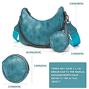 Small Crossbody Hobo Handbags for Women, Multipurpose Soft Shoulder Bag Lightweight Retro Tote Bag with Coin Purse 2pcs/set