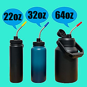 Wobye 6 Pack 13 Inch Extra Long Reusable Bent Stainless Steel Metal Straws with Cleaning Brush & Silicone Tips Fit for Stanley Quencher 40oz Tumbler, Simple Modern 32 40oz Tumbler, 64oz Water Bottle