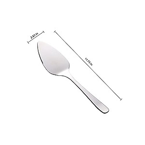 Cake Spatula 304 Stainless Steel Pie Pizza Spatula Serrated Cake Pie Pastry Server, 11.7inch Long