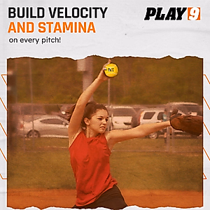 Play 9 Weighted Softballs for Pitching (Leather Set of 4) Size of Softballs