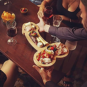 Unique Wooden Storage Trays Cheese Snacks Sausages Cakes Charcuterie Tray Aperitif Board Novelty Funny Dick-shaped Shape (16.1" large)
