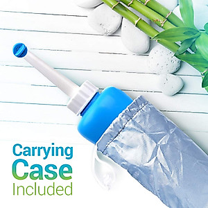 Serenily Mini Handheld Portable Travel Bidet (300/600 ml) - Easy to Use, Long Angled Nozzle for Personal Hygiene & Sanitary Care Toilet Shower Bathroom Use