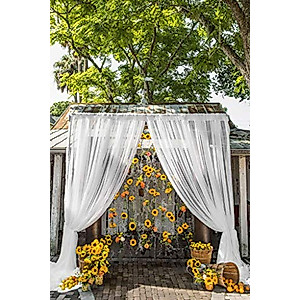 Laelfe 6PCS Artificial Sunflower Flowers Long Stem Silk Fake Sunflowers Decoration for Outdoor Home Wedding Birthday Party Single Bulk Yellow Decor(Dark Center)