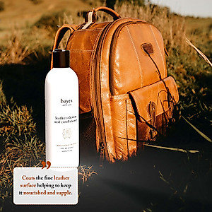 Bayes Premium High Performance Non Toxic Leather Upholstery Cleaner and Conditioner - 16 oz - Prevents Drying, Cracking or Fading of Leather Couches, Car Seats, Shoes, Purses