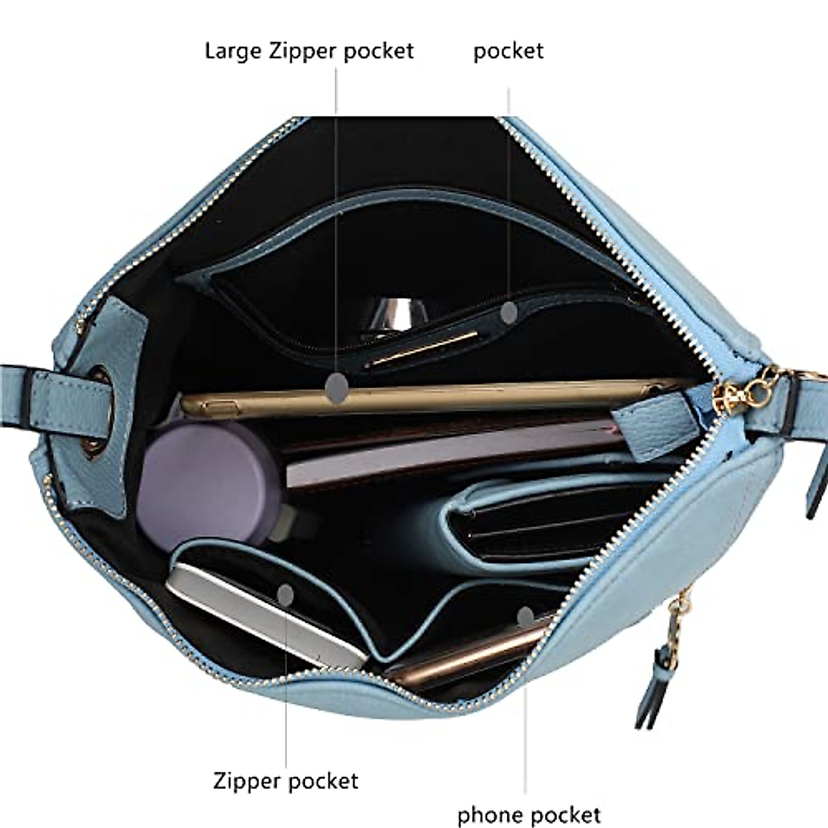 MKF Crossbody Hobo Bag for Women & Wristlet Wallet Purse Set ­– PU Leather Top Handle Pocketbook Shoulder Handbag Mustard