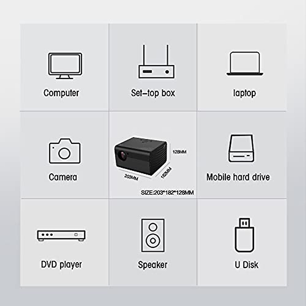 VIBY Mini LED Projector Support 4K 3D | Portable Home Cinema